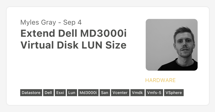 Extend Dell MD3000i Virtual Disk LUN Size | Blah, Cloud