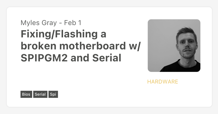 Fixing/Flashing a broken motherboard w/ SPIPGM2 and Serial | Blah, Cloud